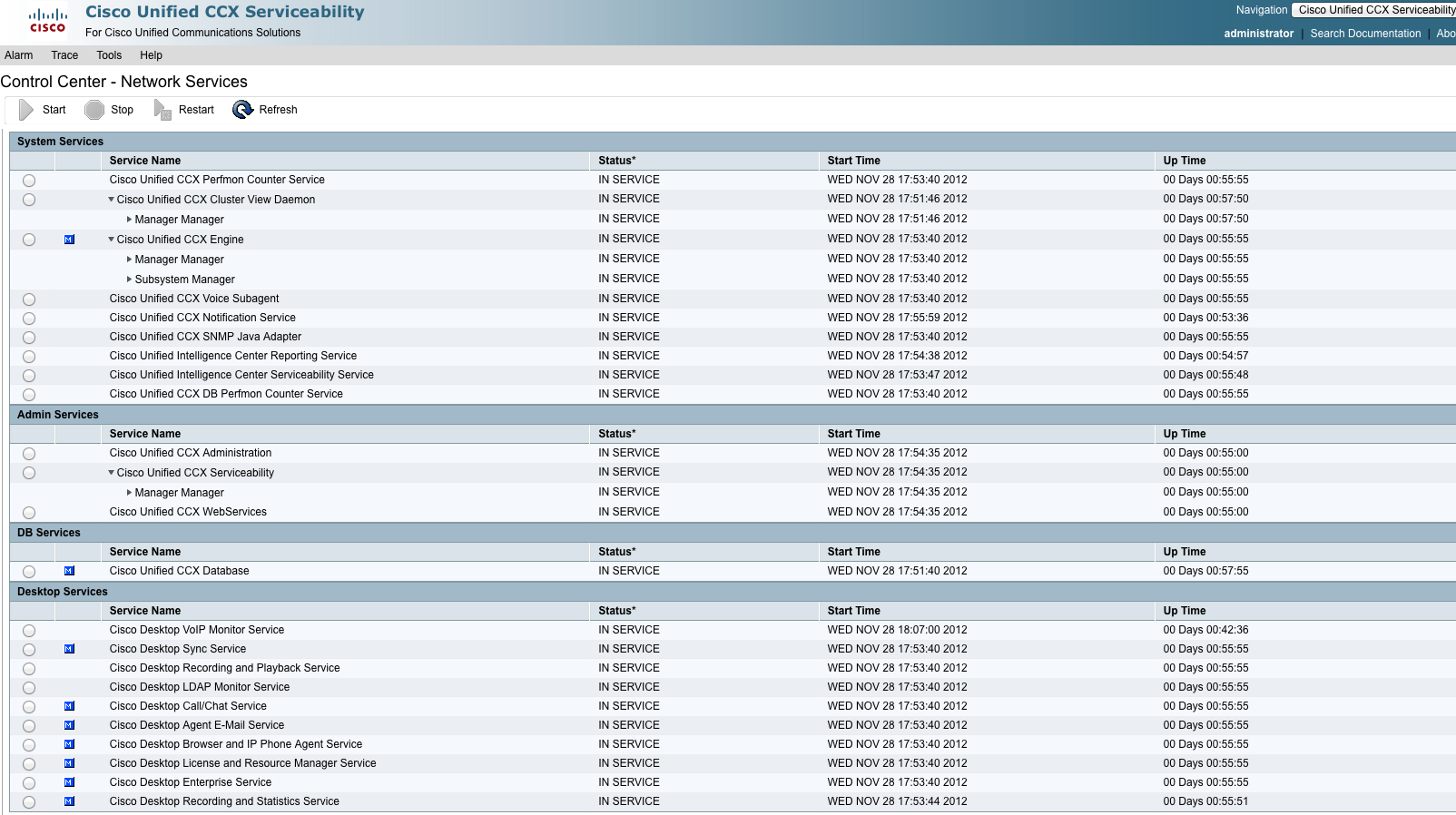 Verify UCCX Service Initialization